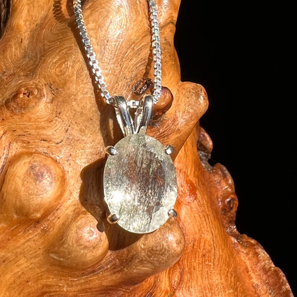 Libyan Desert Glass Pendant Necklace Sterling Silver | Moldavite Life