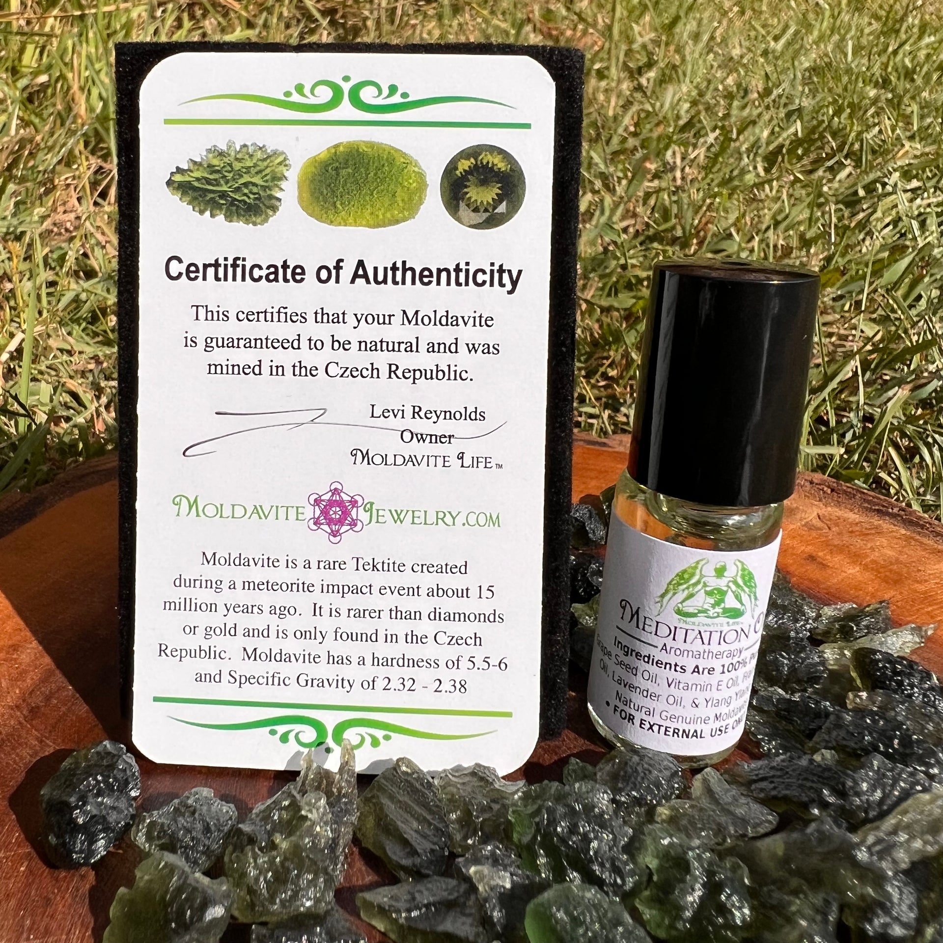 Genuine Moldavite Oil 100% Pure Essential Oils | Moldavite Life