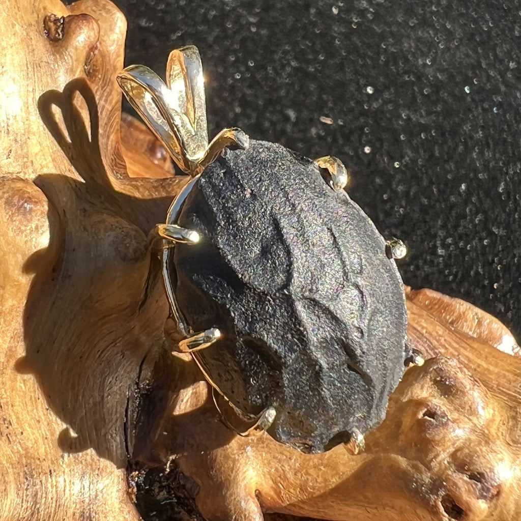 Moldavite & Australite Pendant 14k Gold | moldavitejewelry.com ...