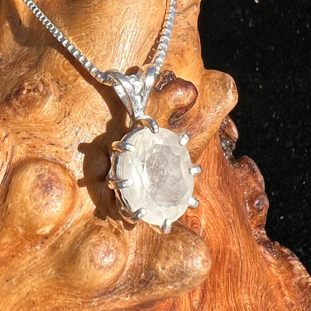 Faceted Libyan Desert Glass Necklace Sterling Silver | Moldavite Life