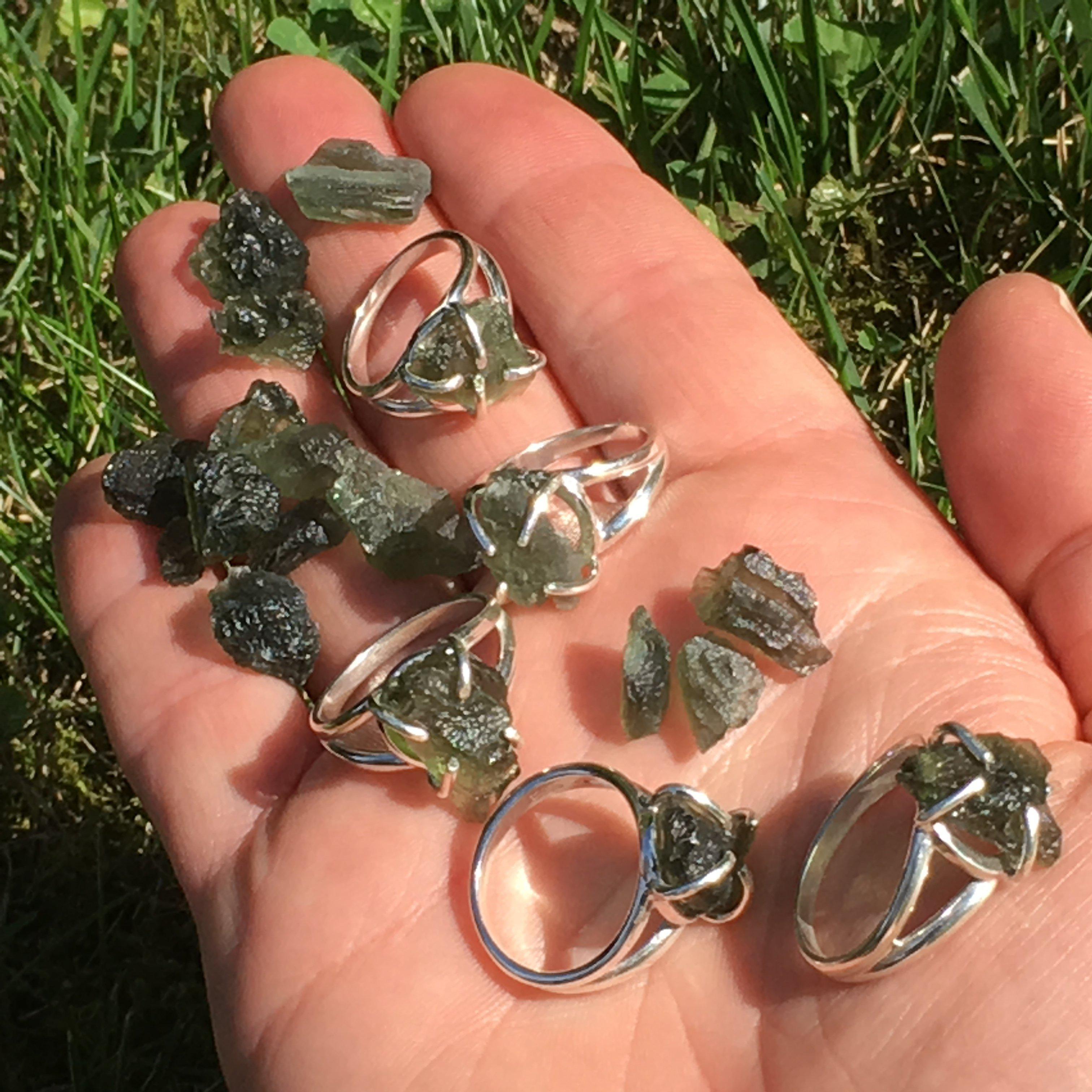 Certified moldavite ring store